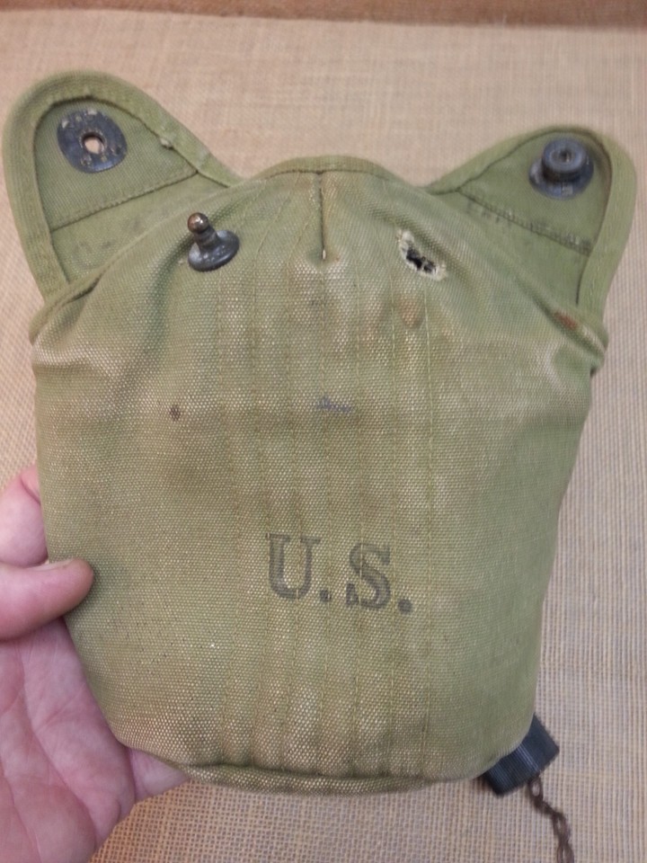 Scarce WW2 1942 Dated US Military Enameled Canteen and Cover | eBay