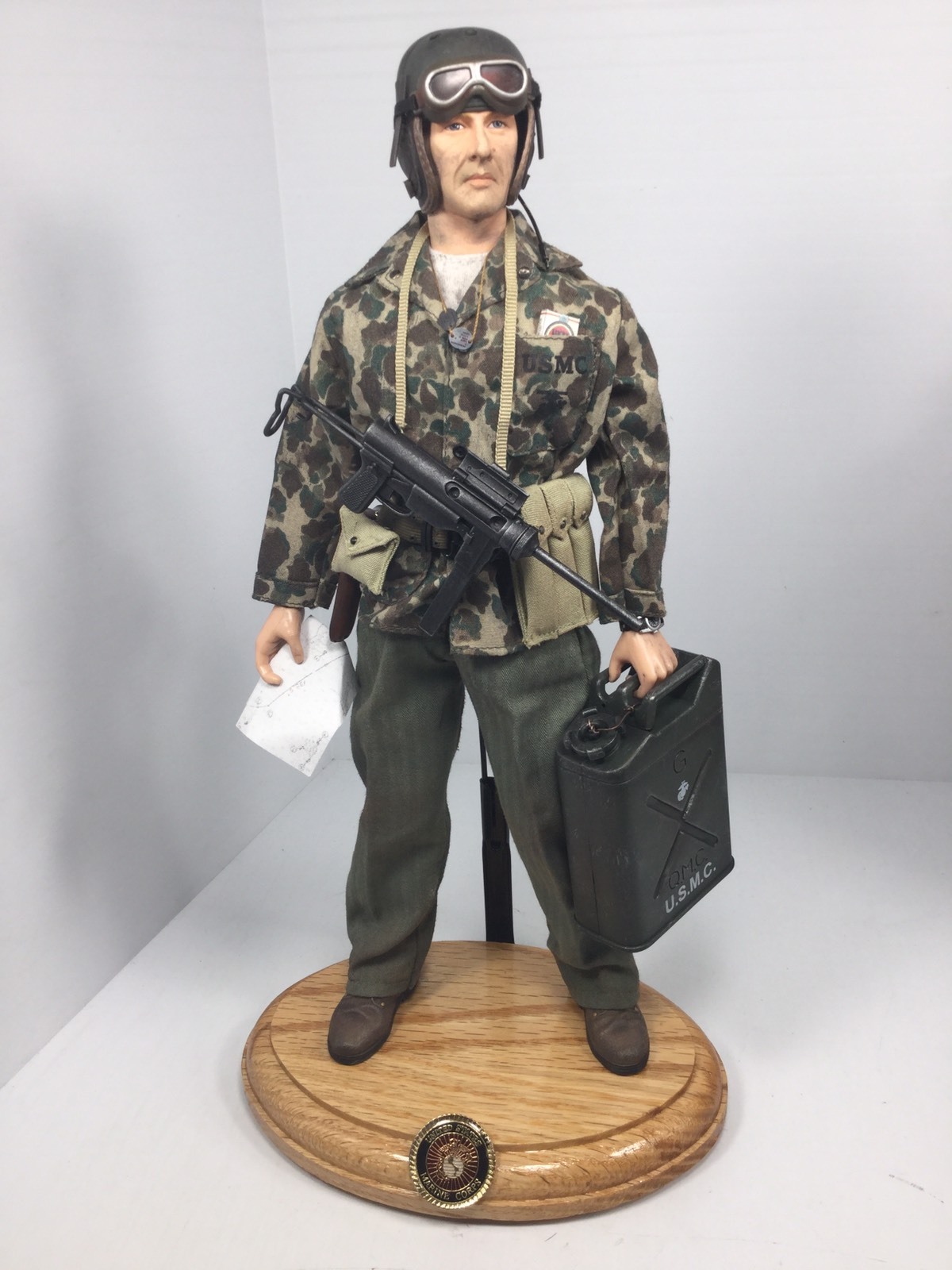 1/6 DRAGON USMC MARINE SGT TANK COMMANDER+OAK STAND GREASE GUN WW2 DID ...