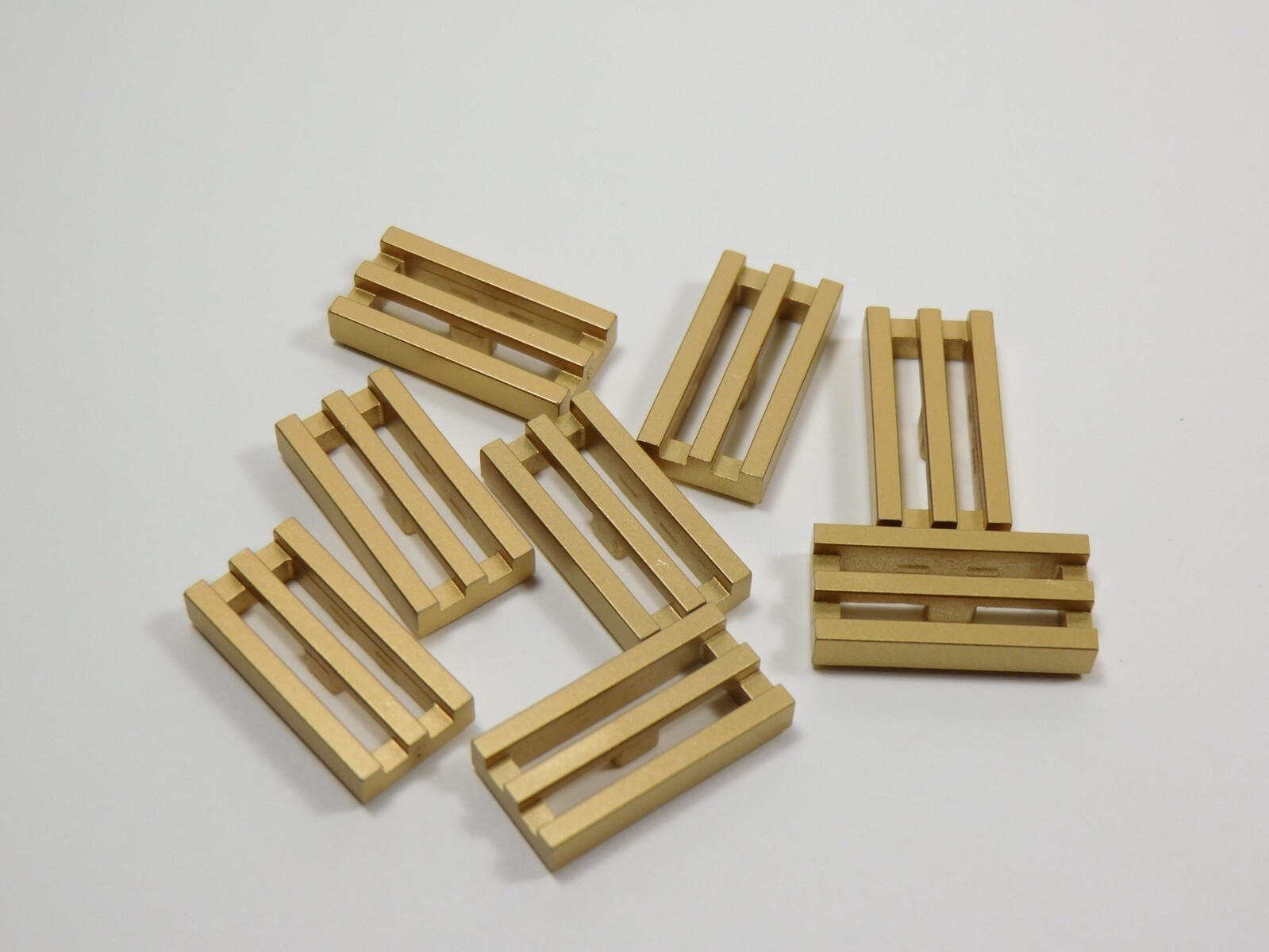 LEGO 8 Metallic Gold 1x2 Modified Grille Plates Q11 | eBay