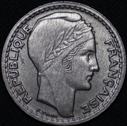 FRANCE ~ 1945 (sl) 10 Francs ~ "Small Leaves" Variety WORLD Coin ☘️ ...