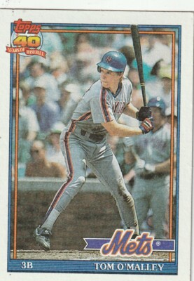 FREE SHIPPING-MINT-1991 Topps Tom O'Malley #257 METS-40 YEARS OF ...