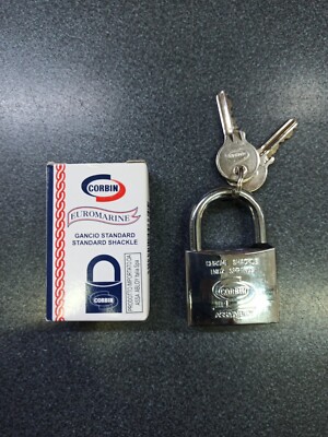 LUCCHETTO INOX DI ALTA QUALITA' MARINO CORBIN mm40 STANDARD CON 2 ...