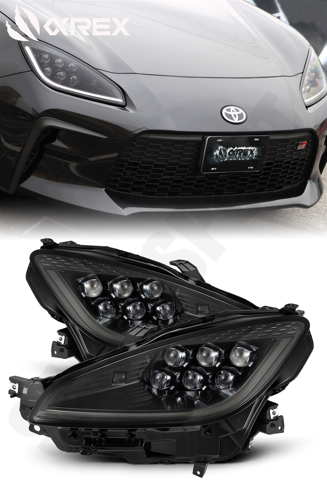 AlphaRex NOVA Alpha-Black LED Headlights for 2021-2025 Toyota GR86 ...