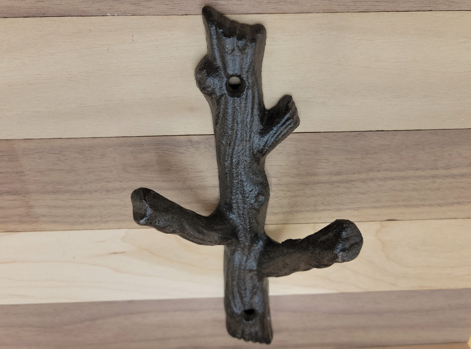 Rustic Cast Iron Tree Branch Hanging Wall Art Tree Trunk Hook Nature ...