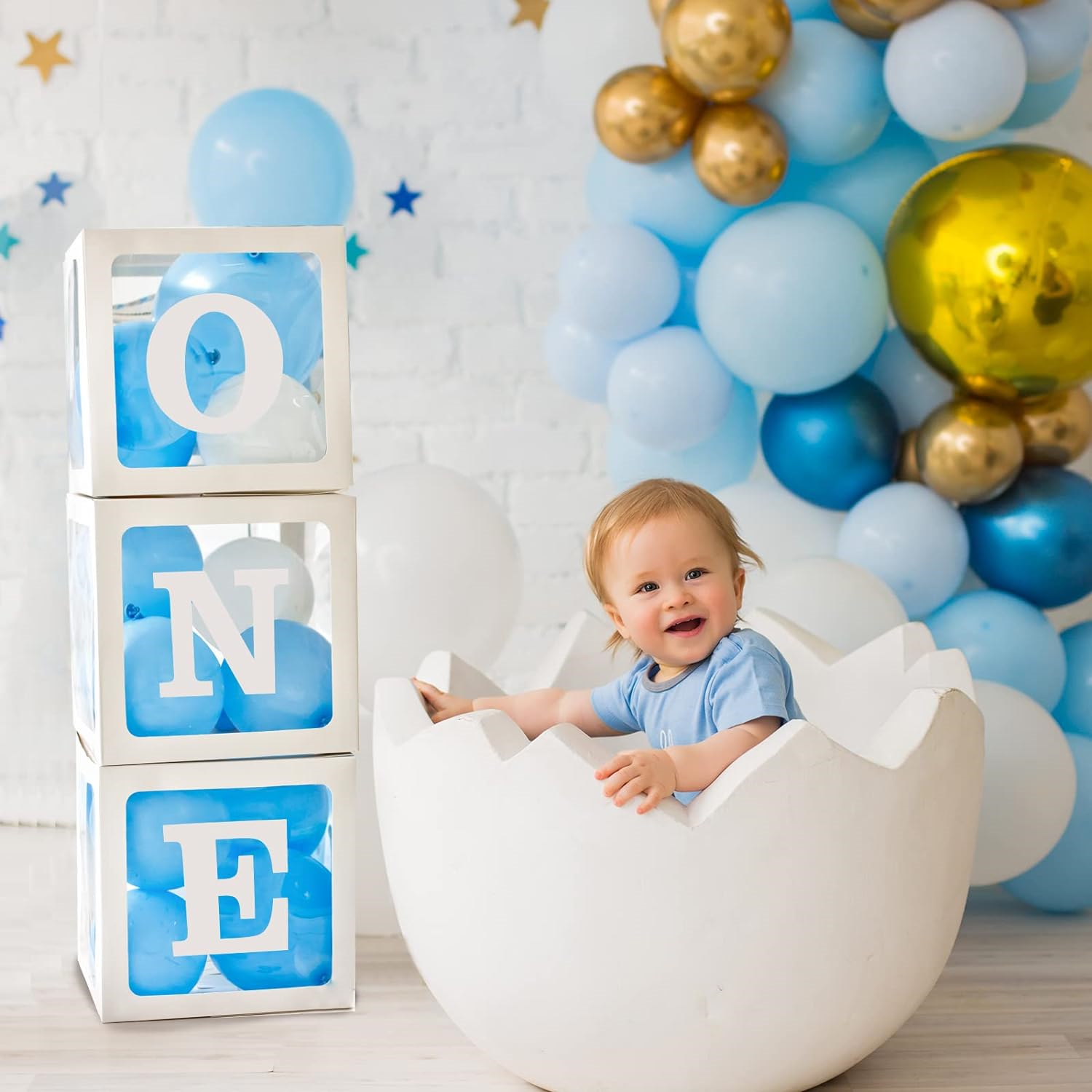 One Boxes for 1St Birthday, 3Pcs First Birthday Balloon Decoration for ...