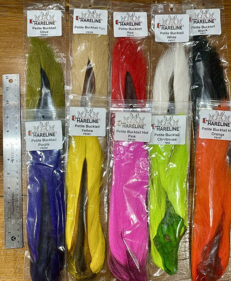 HARELINE PETITE BUCKTAIL. YOU PICK COLOR. FLY TYING, JIGS, DEER HAIR ...