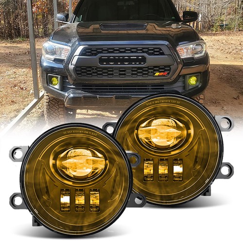 Pair Bumper LED Fog Lights Yellow Bulbs for Tacoma 4Runner Tundra Camry ...