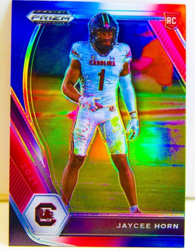 Jaycee Horn RC 2021 Prizm Draft Picks Football Red White Blue Rookie ...