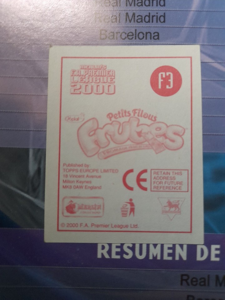 MERLIN PREMIER LEAGUE 2000 TONY ADAMS FUBES RARE FOOTBALL STICKER ...