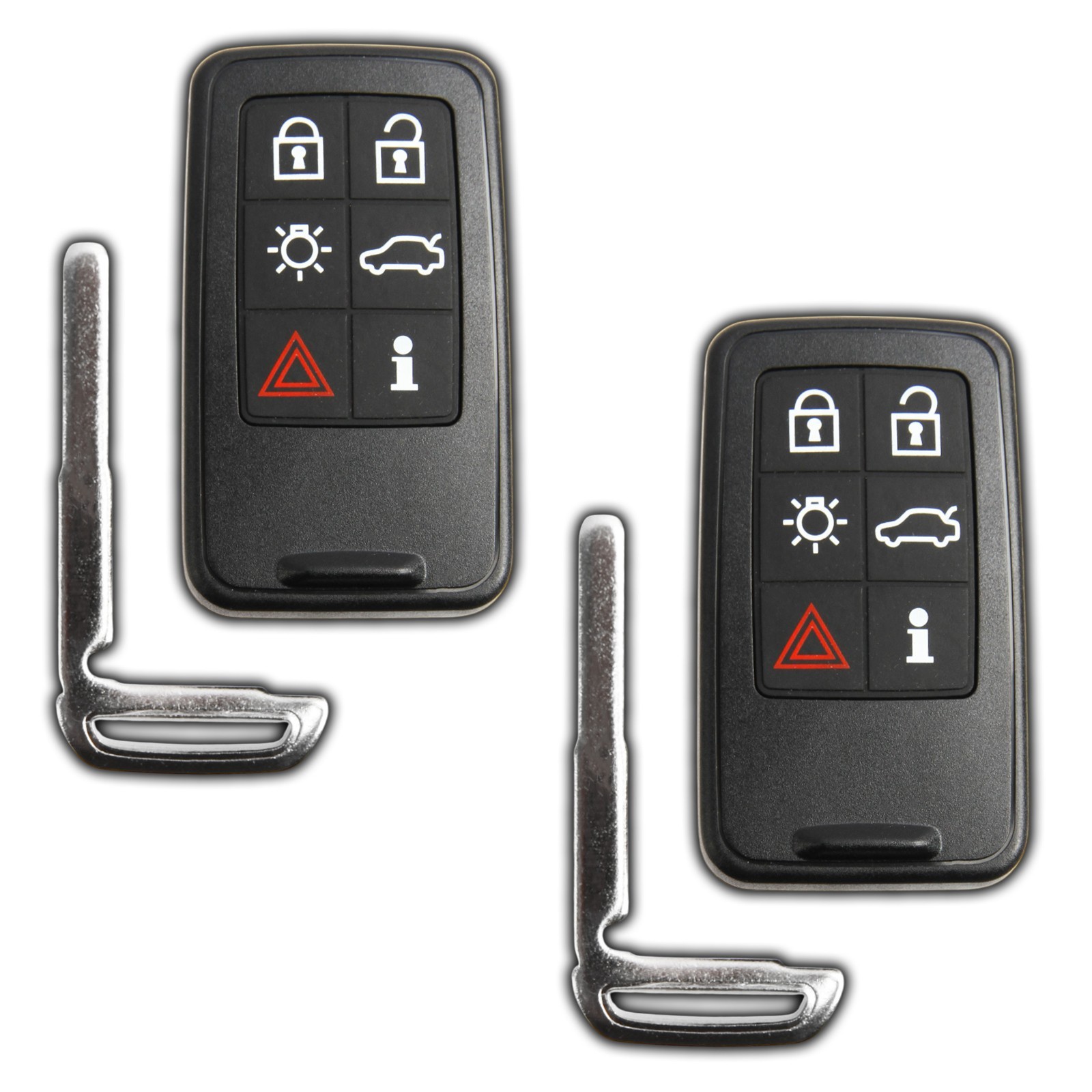 2 Key Fob Remote for Volvo S60 S80 V60 V70 XC60 XC70 6-Button ...