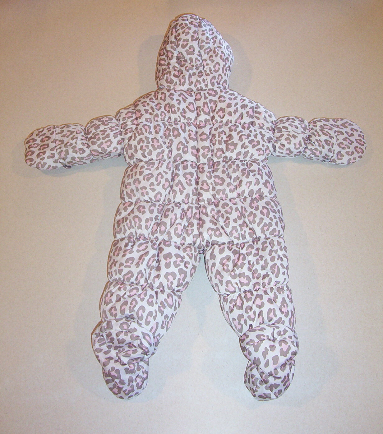 Infant Girl's Carter's White with Leopard Print Lined Footed Snowsuit 3 ...