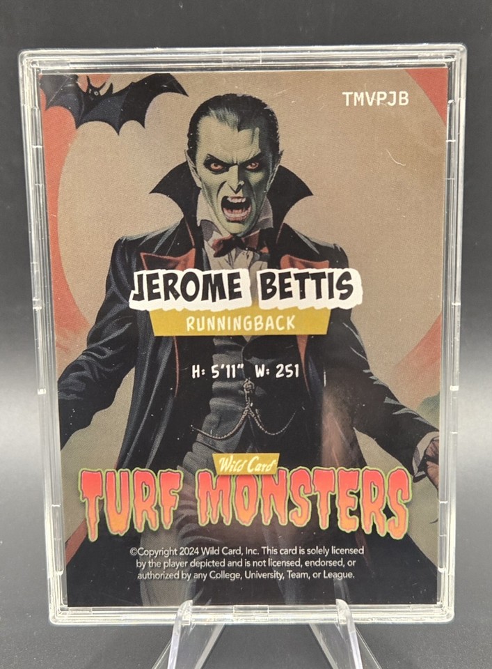 2024 Wild Card Haunted Turf Monster - Jerome Bettis 1/1 Rare HOF | eBay