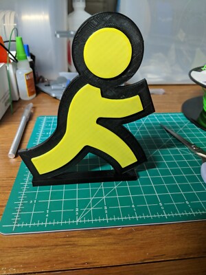 AOL logo Running man America Online 3D printed art display stand shelf ...