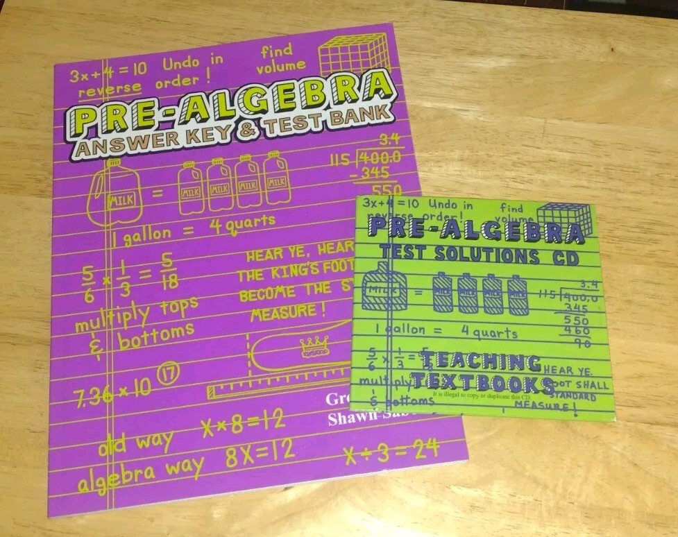 Teaching Textbooks Pre-Algebra Answer Key Test Bank & Test Solutions CD ...