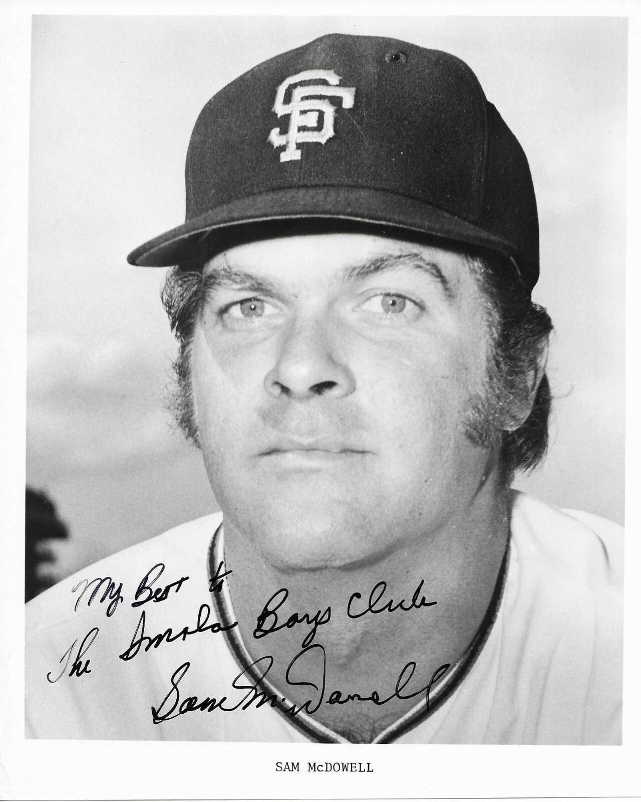 SAM McDOWELL Autographed Signed VINTAGE Baseball Photo San Francisco ...