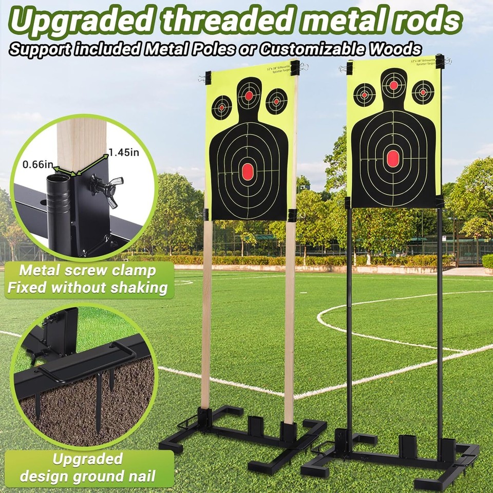 Adjustable Shooting Target Stand with Paper Targets 2 Mounting Options ...