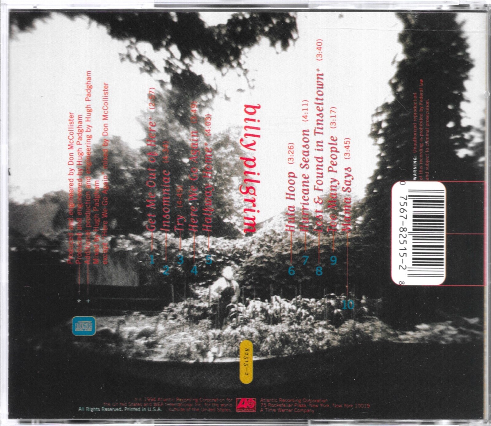 Billy Pilgrim by Billy Pilgrim (CD, Jan-1994, Atlantic (Label)) for sale online | eBay