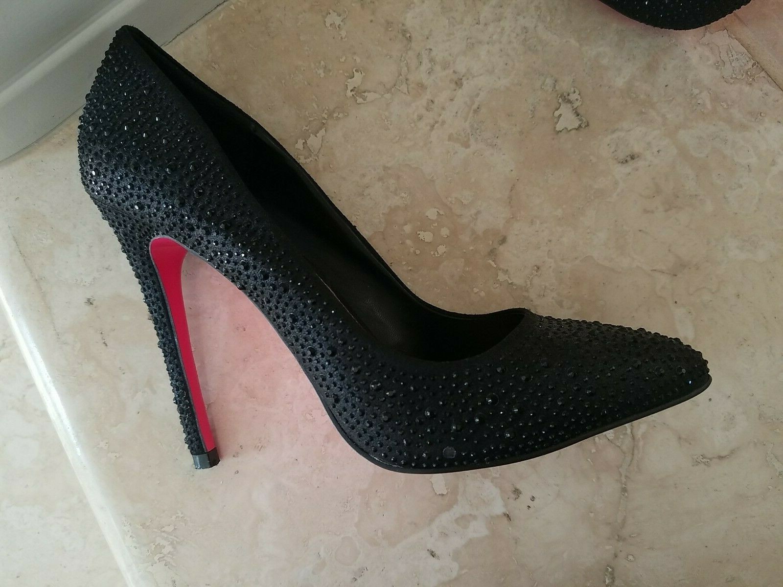 4.5" Black Studded Stilettos size 8 | eBay