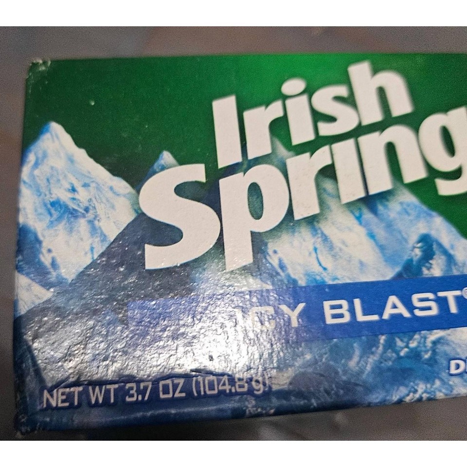 Irish Spring Icy Blast Deodorant Bar Soap 12 Hr Cool Refreshment 3.7oz ...