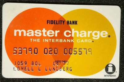 Mr. Bol Fidelity Bank Master Charge Credit Card ~ exp 1977 ~our# cb651 ...
