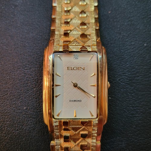 STUNNING Large Neo Art Deco Elgin Diamond Men’s Tank Watch | eBay