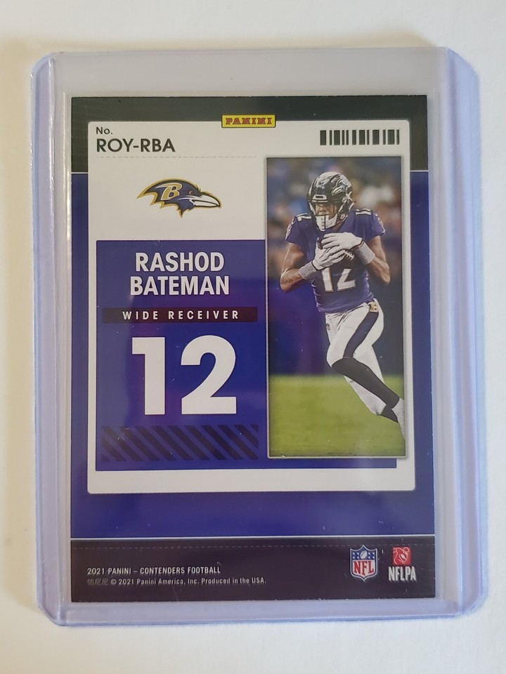 Rashod Bateman 2021 Panini Contenders Football Rookie of the Year ROY ...