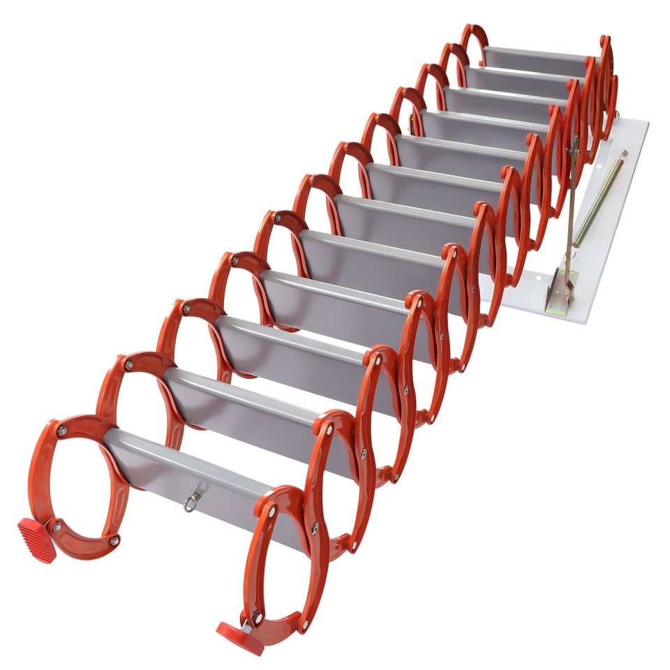 Attic Extension Ladder 10.17ft Narrow Wall Mounted Folding Loft Stairs ...