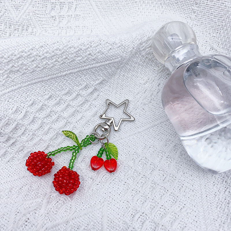 Cute Simulated Cherry Pendant Keychain Earphone Case Backpack Hangings ...