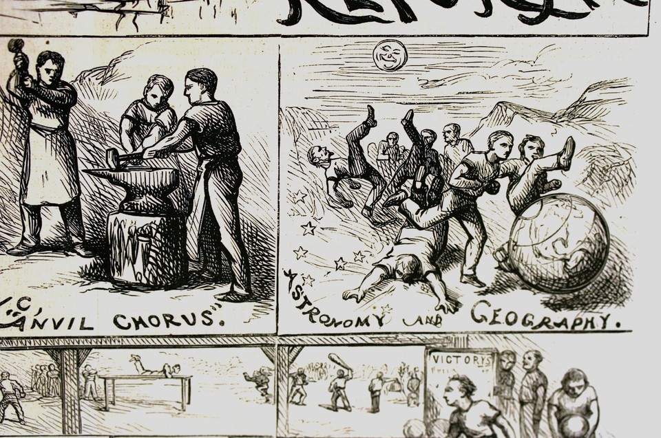 Thomas Nast 1869 COLLEGE REFORM No Smoking Drinking MATH SCIENCE Print ...