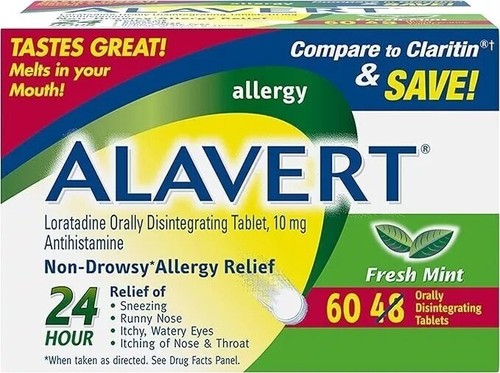 Alavert Allergy 24 Hour Relief, Fresh Mint Flavor, Orally ...