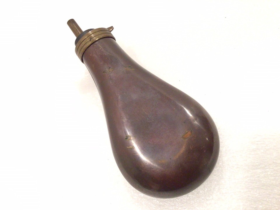 VTG COPPER BRASS GUN POWDER BOTTLE FLASK US CIVIL WAR CANNON,MUSKETS ...