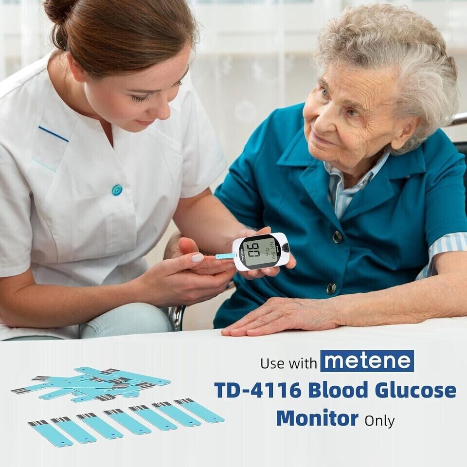 Box 200 Count Metene TD-4116 Blood Glucose Test Strips for Diabetes ...