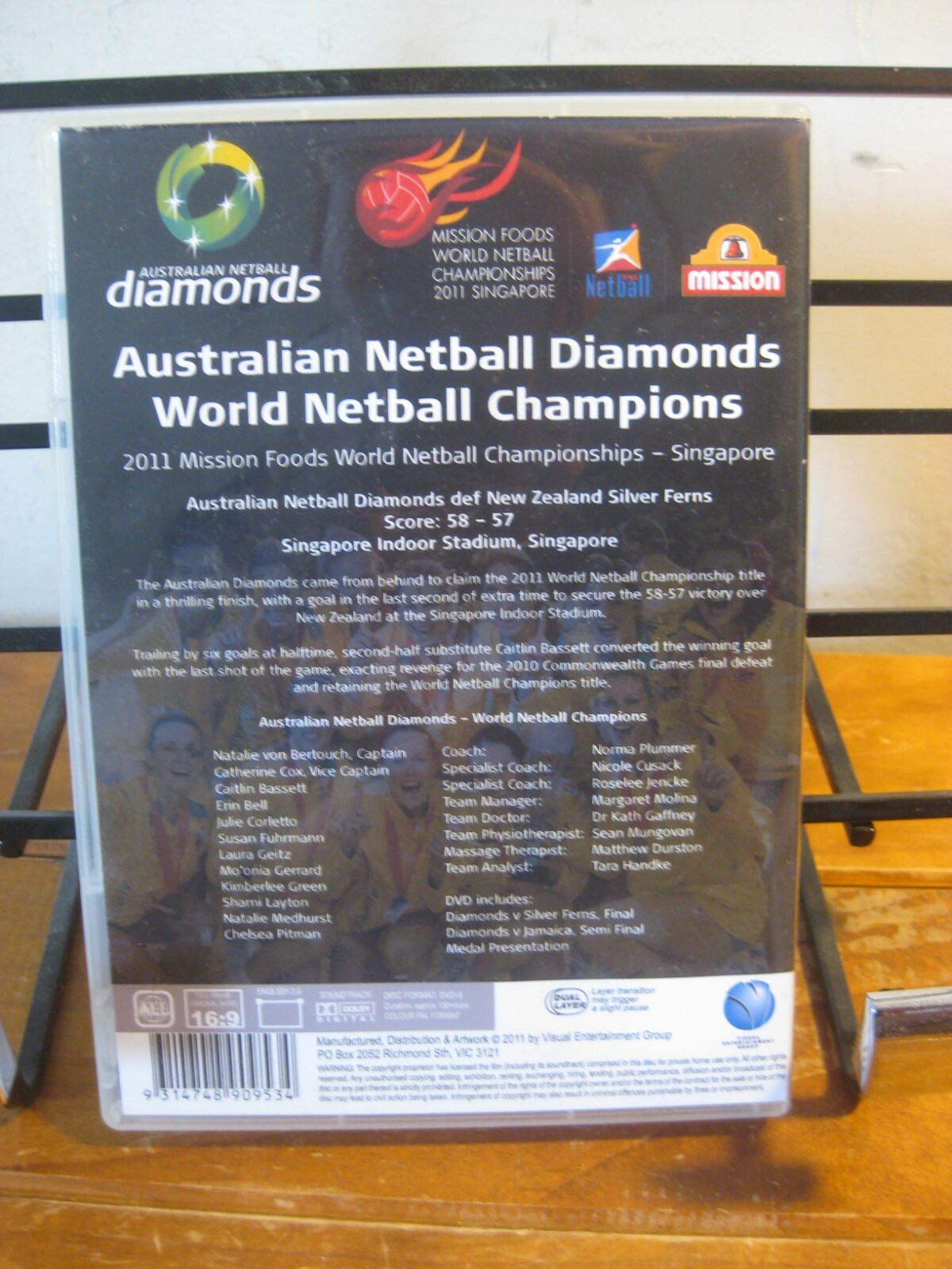 Diamonds Netball DVD 2011 World Champs - Final / Semi Final / Medal ...