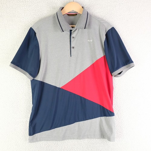 Louis Castel Polo Mens 105 Large Gray Red Blue Colorblock Ringer Preppy ...