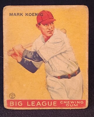 1933 Mark Koenig Chicago #39 ROOKIE Goudey Baseball Card | eBay