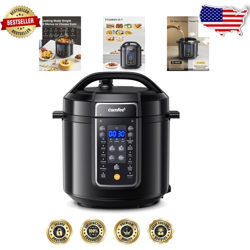 Multi-Functional 6 Quart COMFEE Electric Pressure Cooker with 14 ...