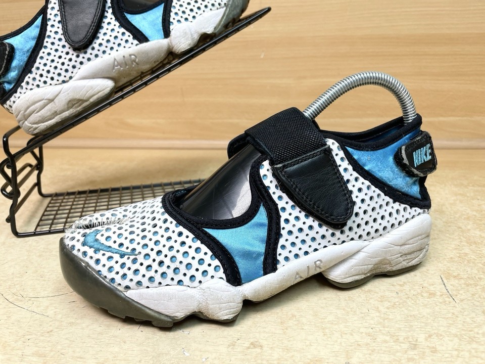 Nike Air Rift Premium White & Blue Split Toe Summer Trainers Shoes Size ...