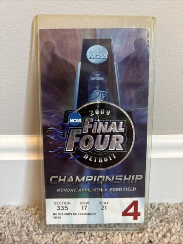 2009 NCAA Final Four Ticket UNC North Carolina Tar Heels Championship ...