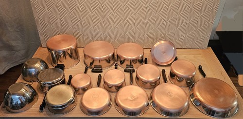 Vintage REVERE WARE 1801 Copper Bottom 26 PC Cookware Set Pot & Pans | eBay