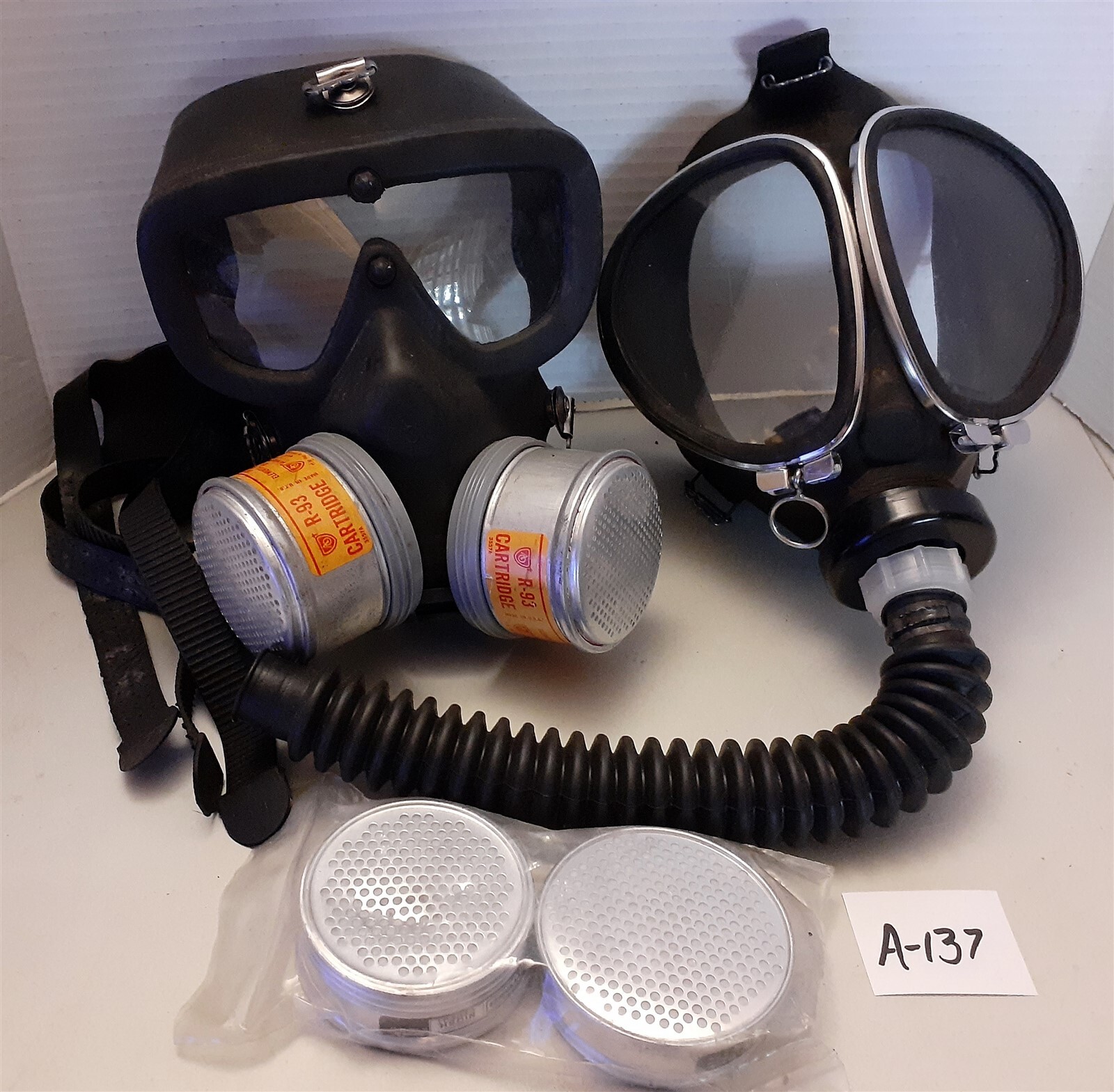 1970s AMERICAN OPTICAL SAFETY DIVISION GAS MASK RESPIRATOR & ACME MASK ...