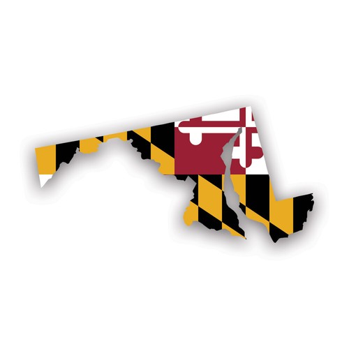 Maryland State Shaped Flag Sticker Decal - Weatherproof - md | eBay