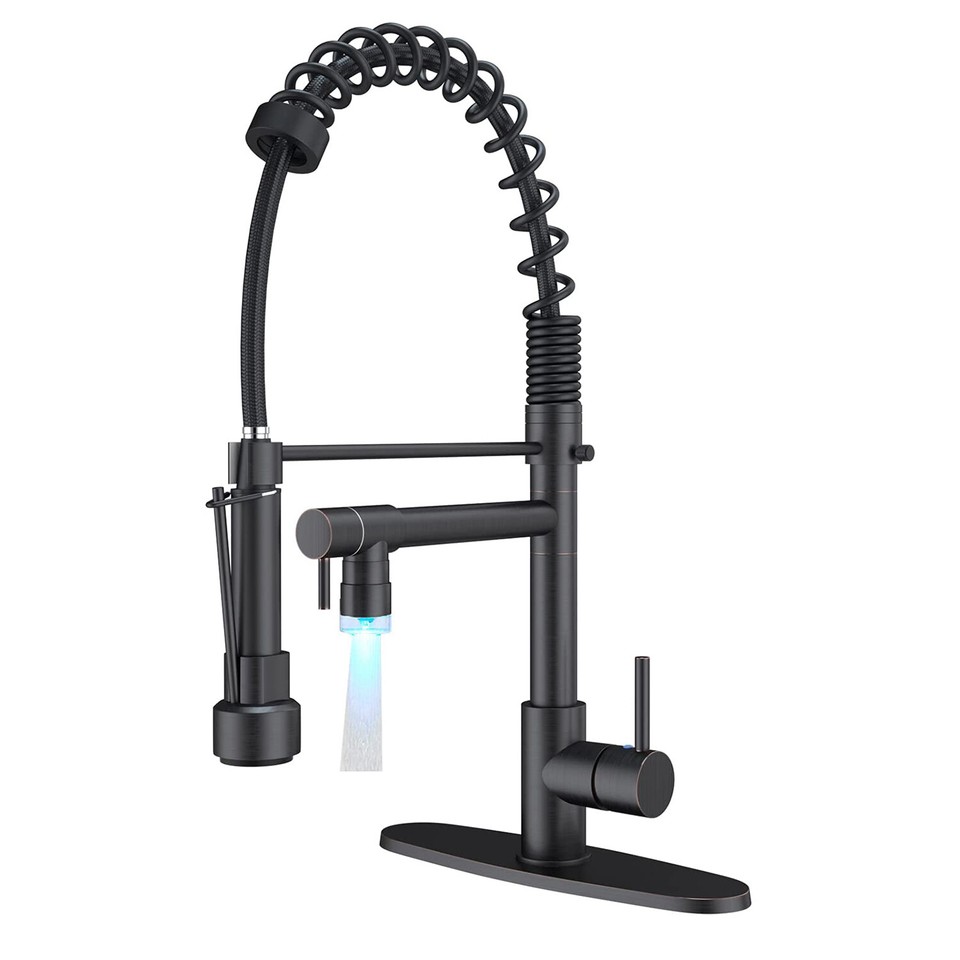 Spring Kitchen Sink Faucet Pull Down Sprayer Swivel Single Handle Hole ...