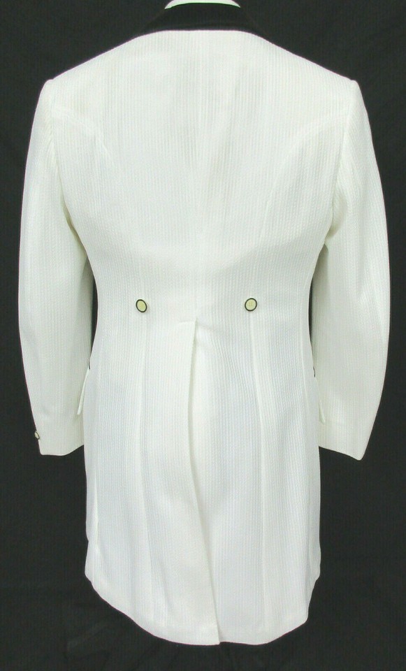 Men's Vintage White Tuxedo Jacket Morning Coat Cutaway Tailcoat 1970's ...