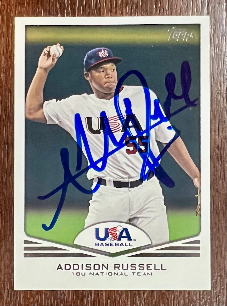 ADDISON RUSSELL SIGNED 2011 Topps USA Card Chicago Cubs Autograph RC # ...