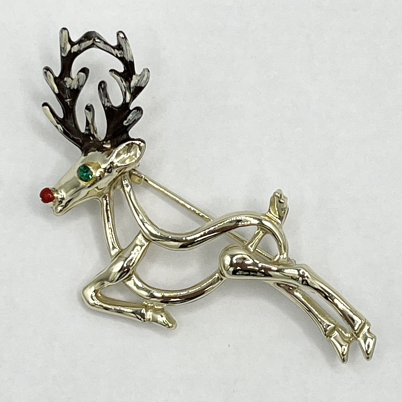 Vintage B. J. Rudolph Reindeer Brooch Pin Goldtone Silverton Antlers ...