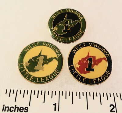 3 Little League Baseball PINs - WV D1 (same pin; different color scheme ...