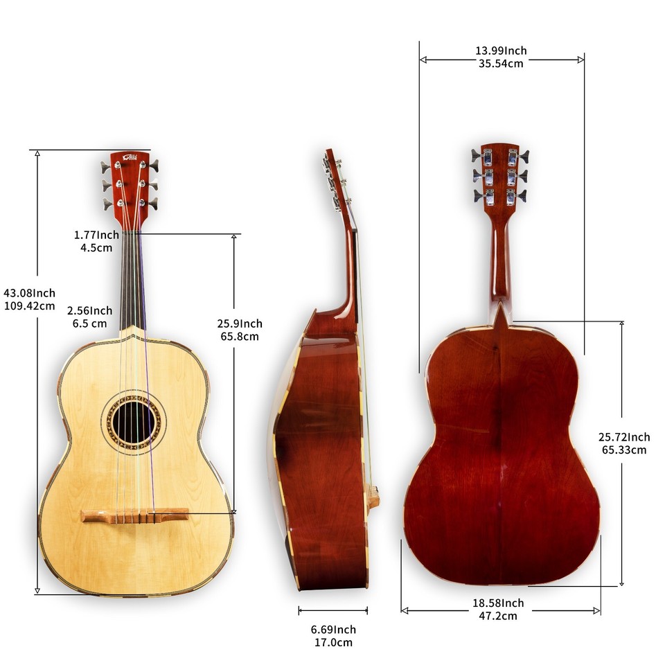6 String Guitarron Linden top Linden back & sides Okoume Neck | eBay