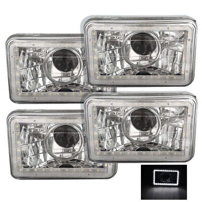 4x6" inch Headlights Headlamps Rectangle DRL For Chevy C10 Pickup truck ...