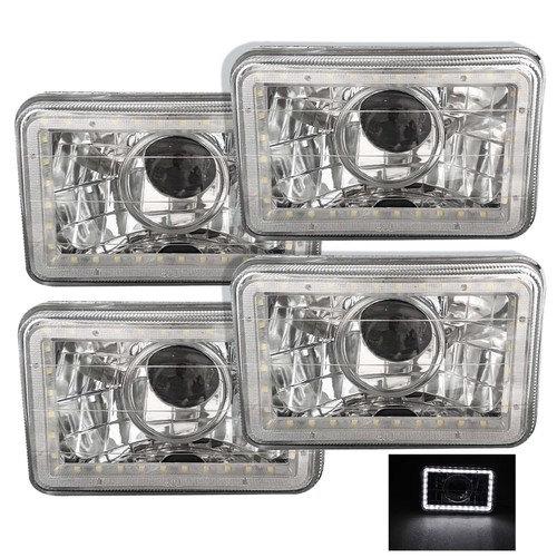 4x6" inch Headlights Headlamps Rectangle DRL For Chevy C10 Pickup truck ...