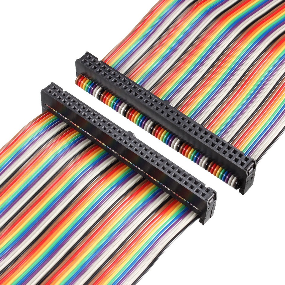 IDC Rainbow Wire Flat Ribbon Cable 60P A-type FC/FC Connector 2.54mm ...